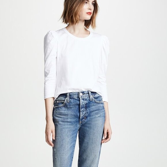 A.L.C. | Tops | Alc Cotton Karlie Puff Sleeve Tee In Whitewhite Womens ...